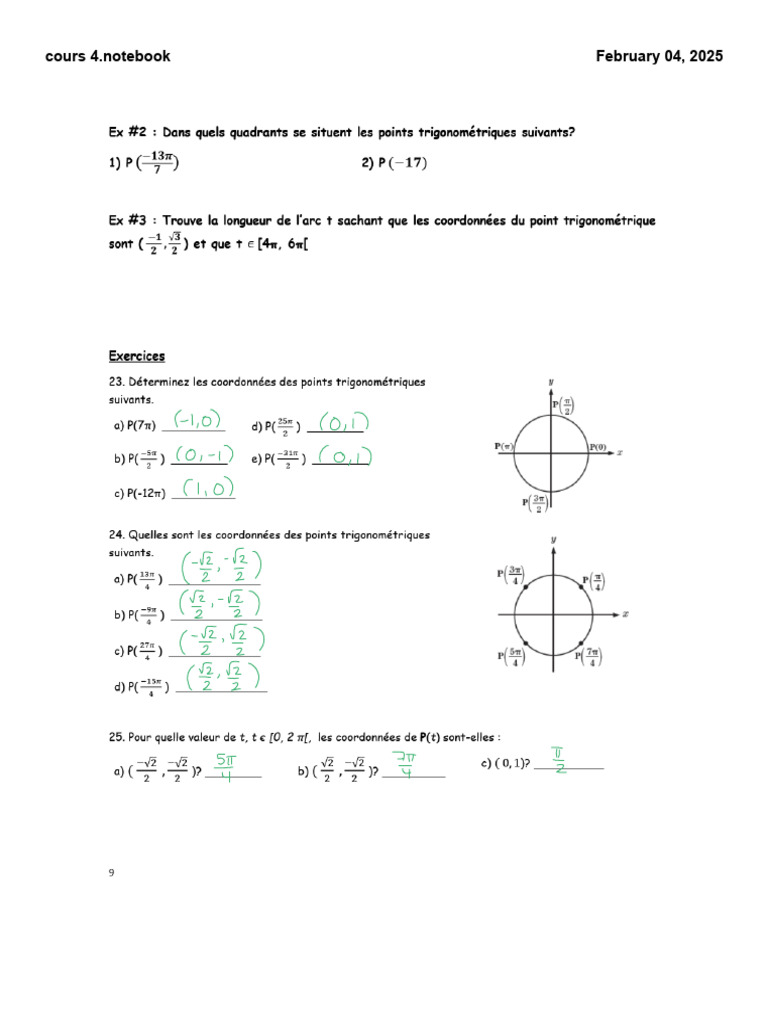Corrigé Cours 3 (P. 9 À 11) Math sn5 AB | PDF