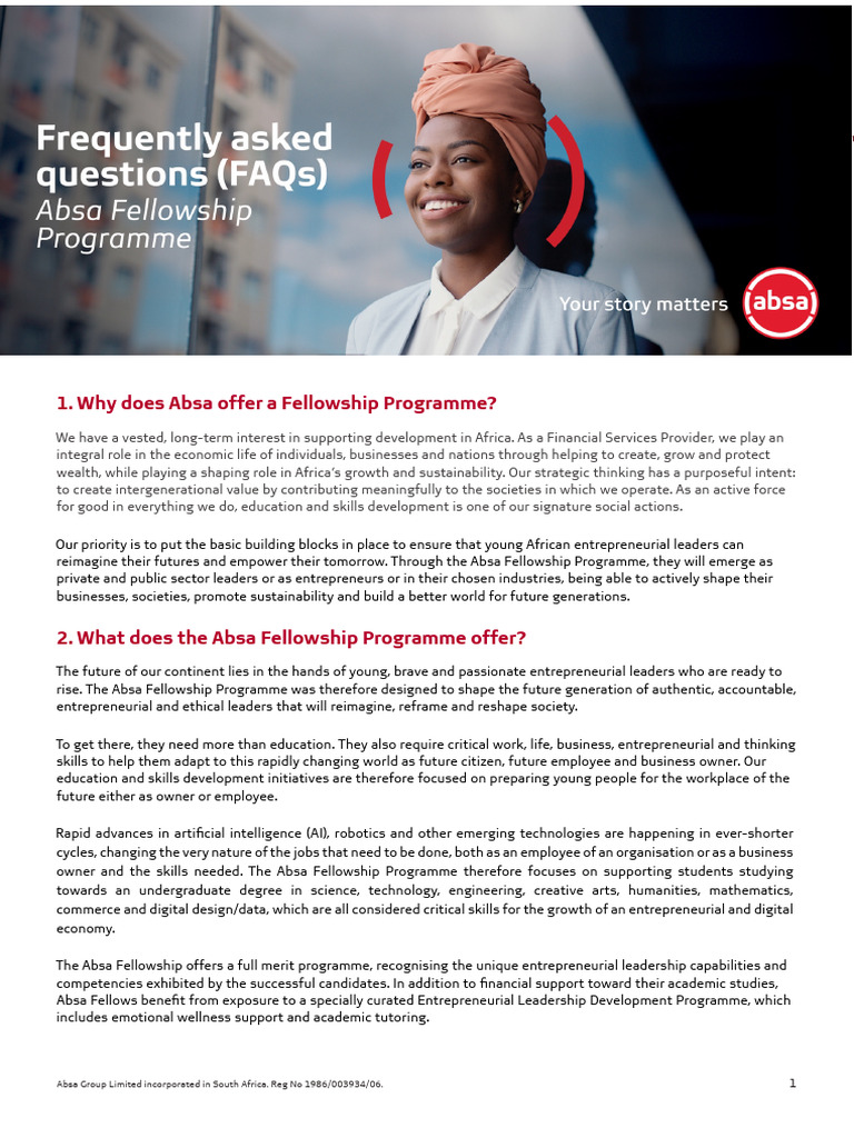 Absa Fellowship Programme 2025 Overview | PDF