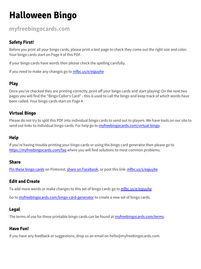 Halloween Bingo | PDF | Halloween | Ghosts