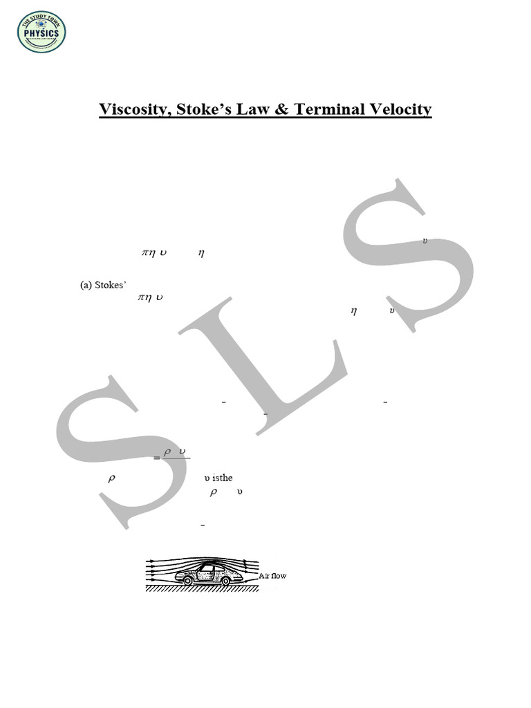 Viscosity, Stoke's Law & Terminal Velocity | PDF | Drag (Physics ...