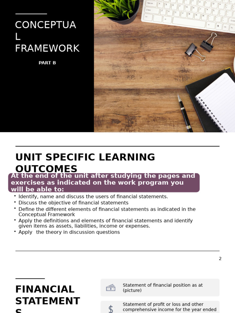 Study Unit 1 Conceptual Framework PART B | PDF | Income | Equity (Finance)