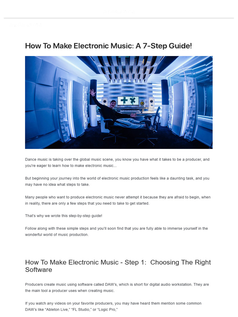 Beginner's Guide to Electronic Music Production | PDF | Loudspeaker ...