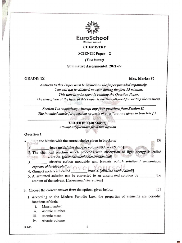 Class IX Chemistry Sa-Ii | PDF