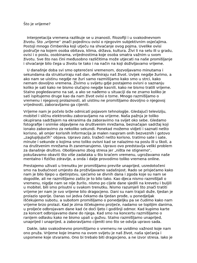 Što Je Vrijeme | PDF