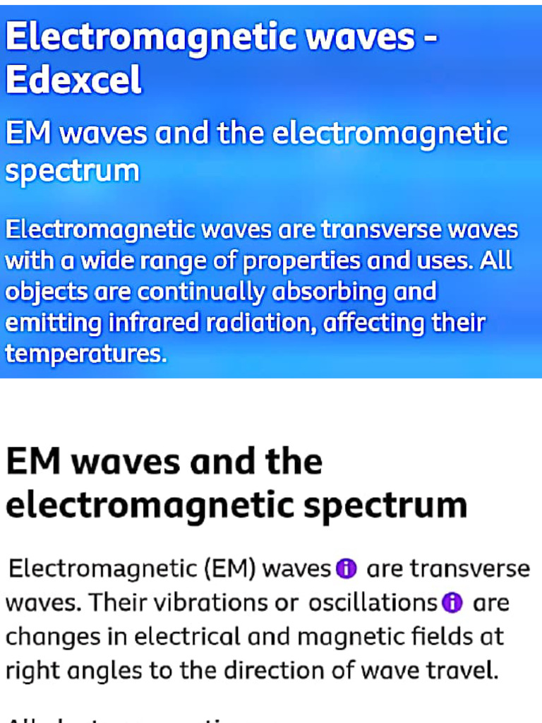 Waves and EM spectrum | PDF