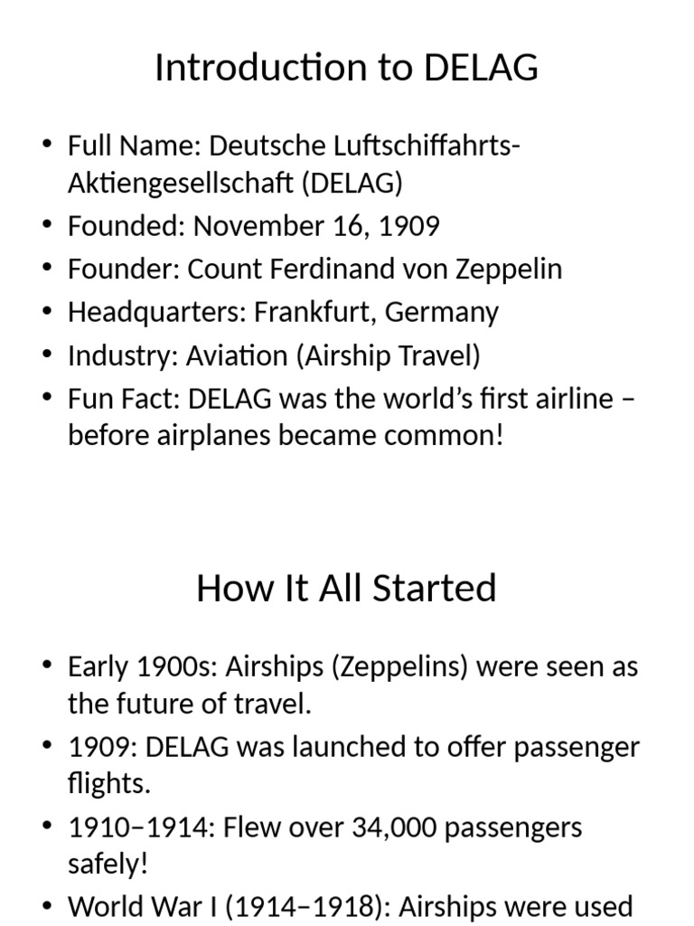 DELAG: The First Airline Legacy | PDF