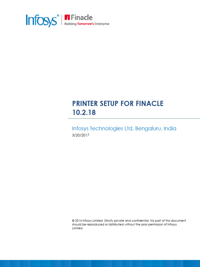 Finacle 10 Printer Setup Guide | PDF | Printer (Computing) | Computing