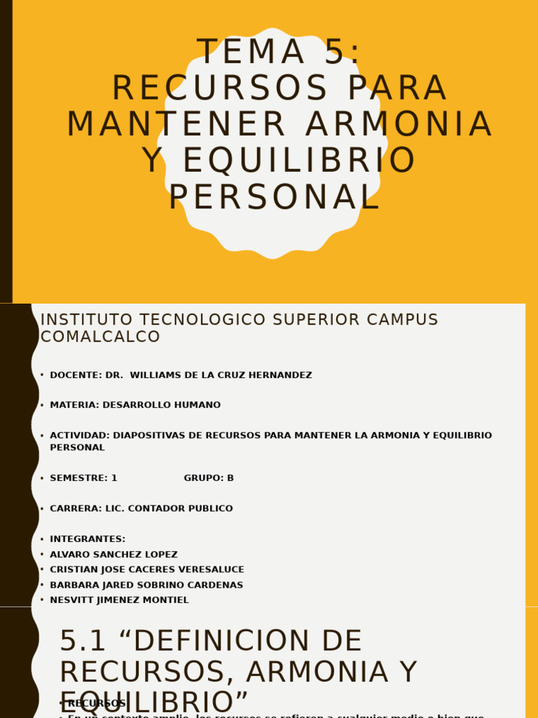 Recursos para Armonía y Equilibrio Personal | PDF | Conflicto (proceso ...