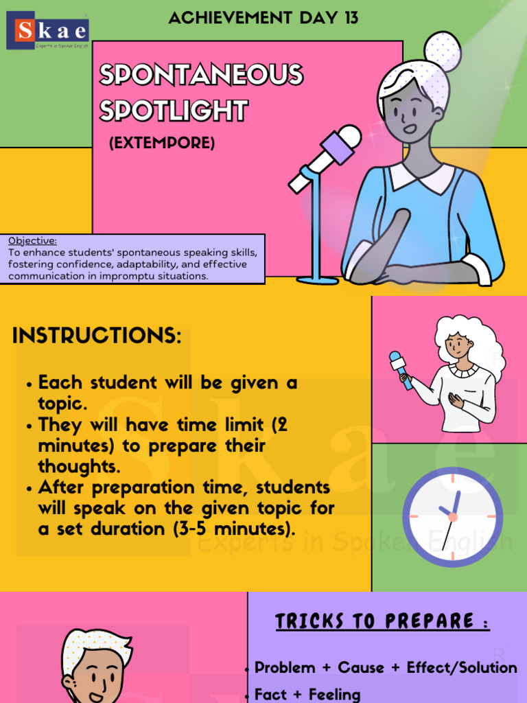 Spontaneous Speaking Skills Workshop | PDF