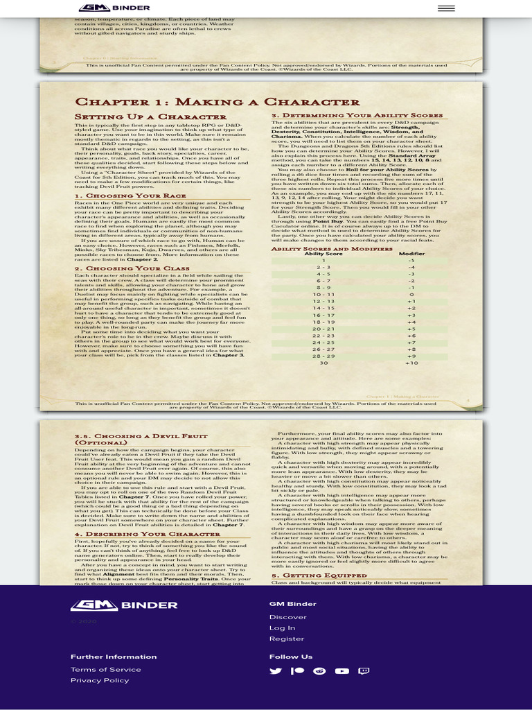 One Piece D&D 5th Edition Tabletop Project (Players) [OUTDATED! VIEW HOMEBREWERY LINK!] GM ...