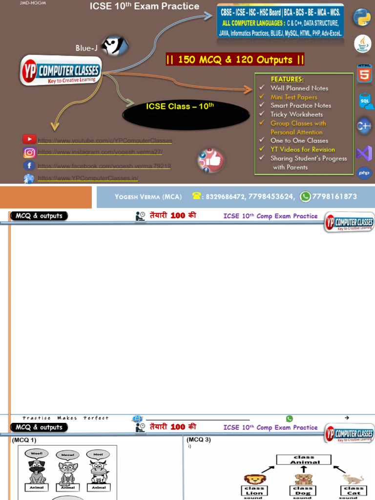 ICSE 10th Computer Application MCQs | PDF | Data Type | Object Oriented Programming