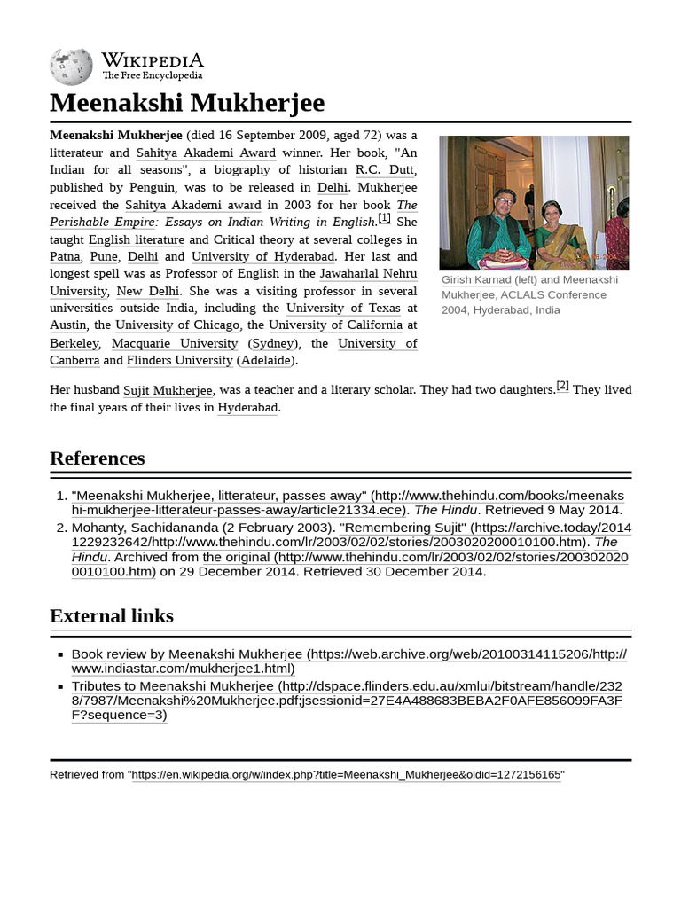 Meenakshi Mukherjee | PDF