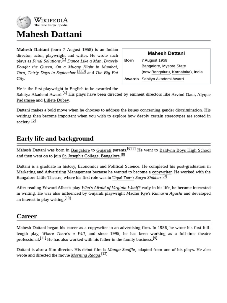 Mahesh_Dattani | PDF