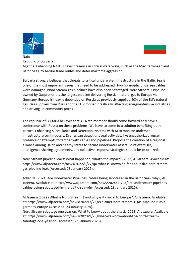Nato - Republic of Bulgaria - Position Paper | PDF