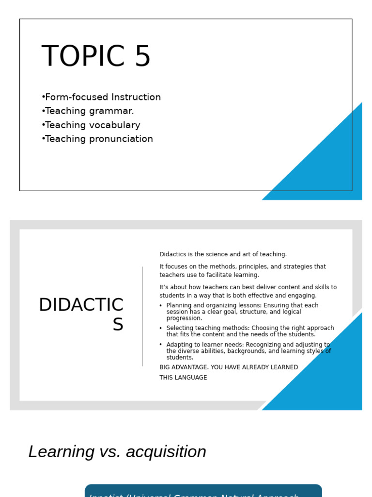 TOPIC 5 | PDF | Learning | Language Acquisition