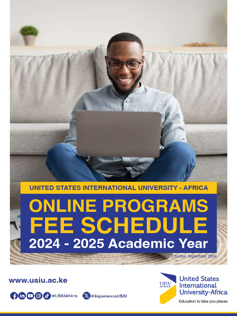 USIU Africa Online Programs Fee Schedule 2024 2025 | PDF | Banks | Fee