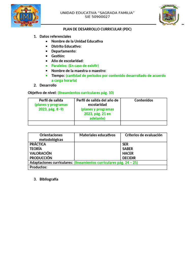Plan de Desarrollo Curricular 2025 | PDF