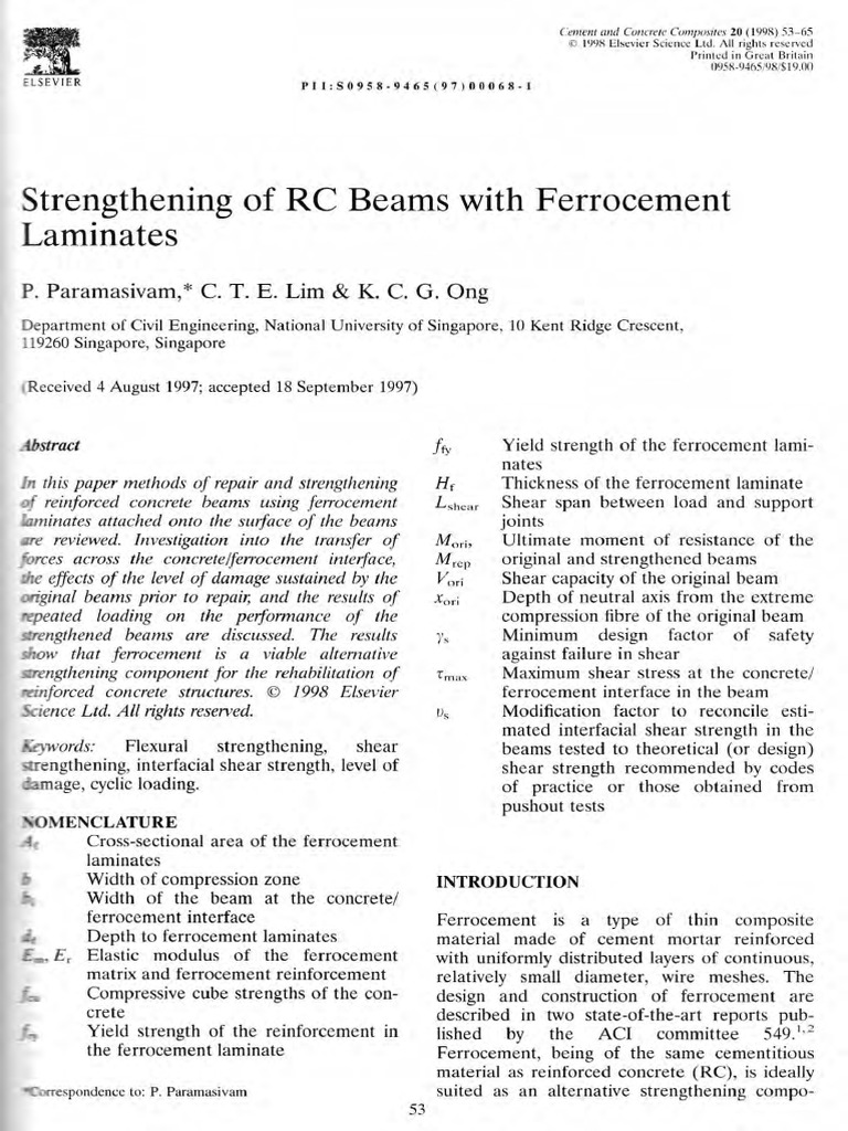Strengthening of RC Beams With Ferrocement Laminates | PDF