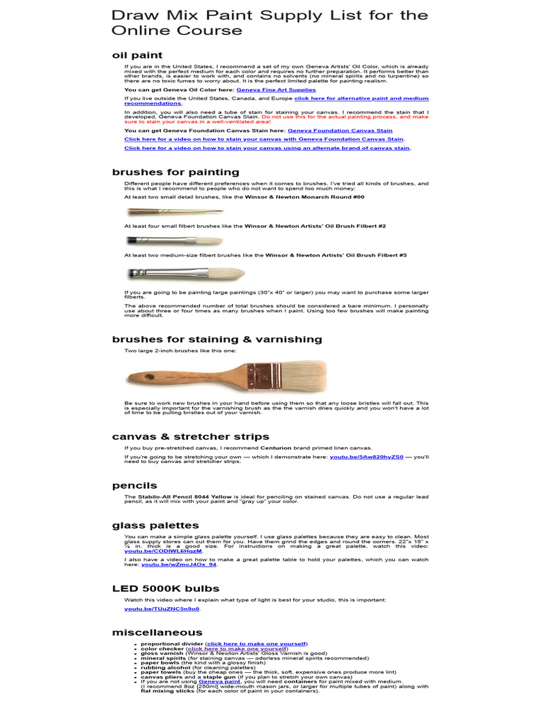 Oil Painting Essentials Guide | PDF | Paintings | Canvas