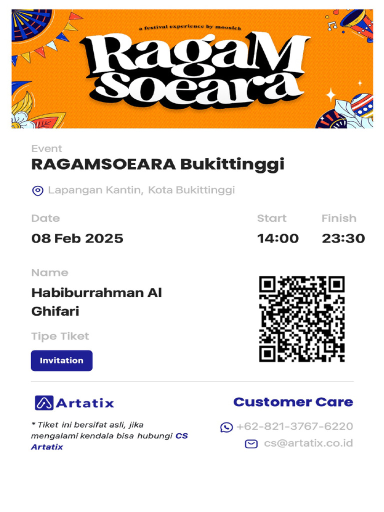Event E-Tiket - Habiburrahman Al Ghifari - RAGAMSOEARA Bukittinggi | PDF