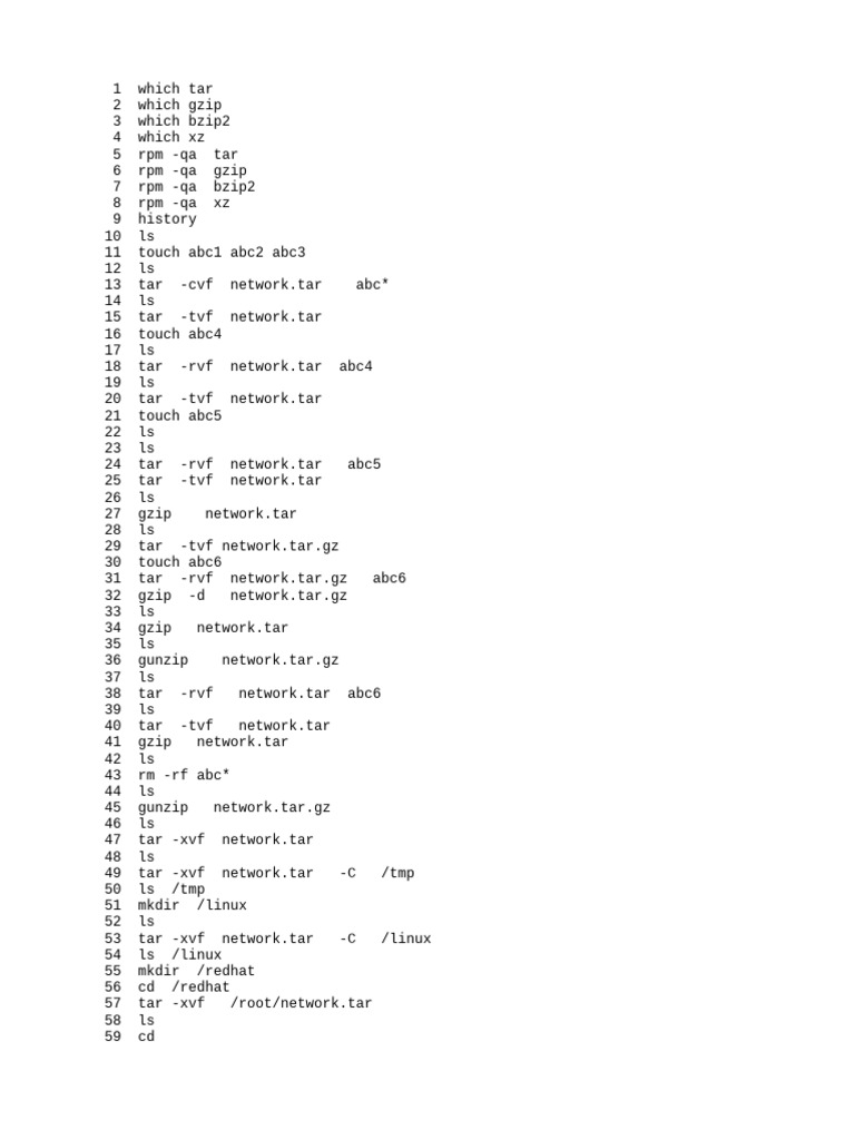 Linux Tar and Compression Commands | PDF | Utility Software | Unix Software