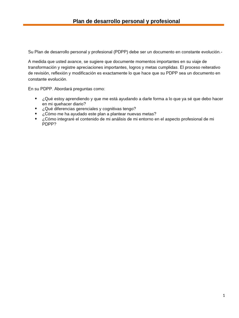 PDPP Plantilla | PDF | Desarrollo personal