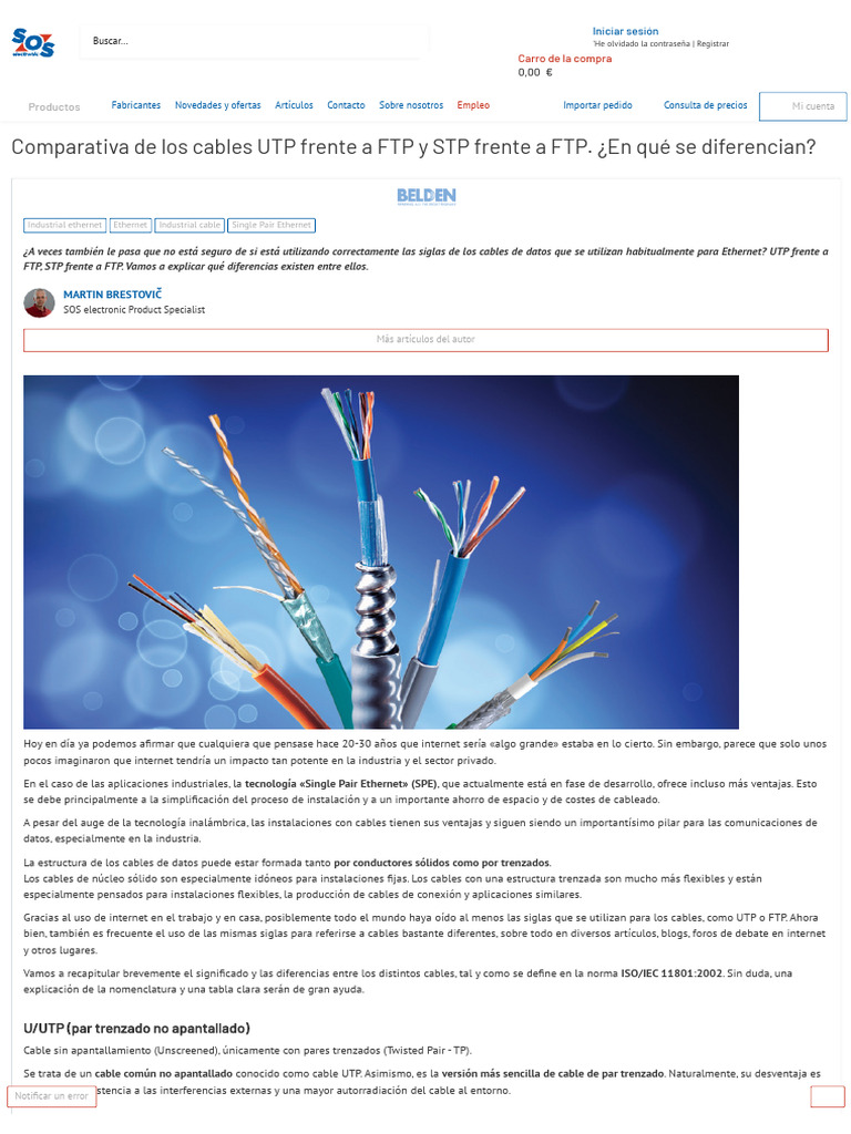 Comparativa de Los Cables UTP Frente A FTP y STP Frente A FTP. ¿En Qué ...