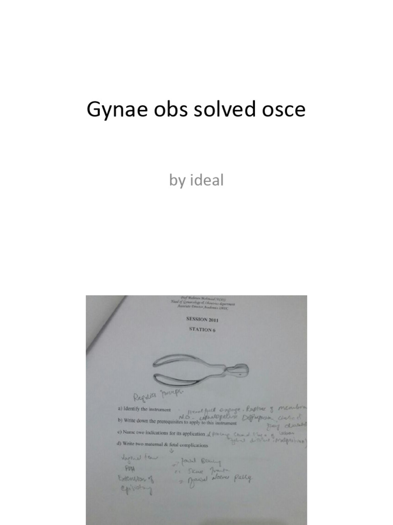 Gynae Osce Solved 1 | PDF