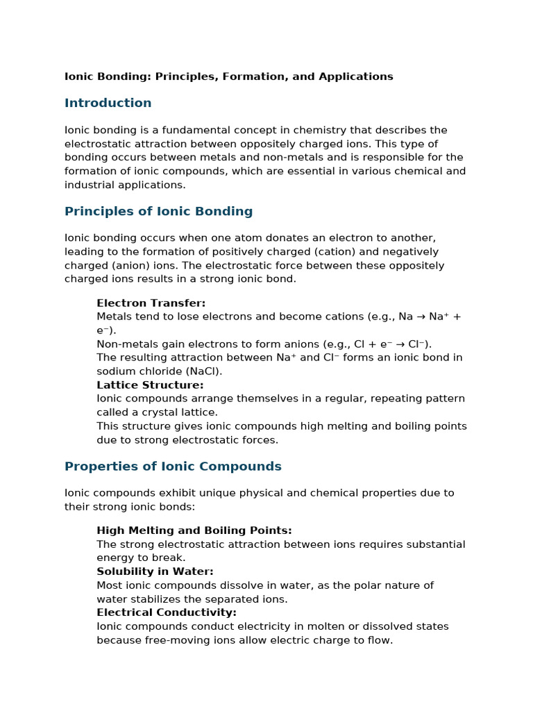 Document 17 | PDF | Ionic Bonding | Ion
