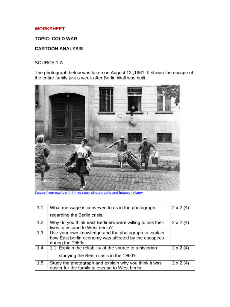 HistoryWorksheet - TOPIC 1 - COLD WAR | PDF