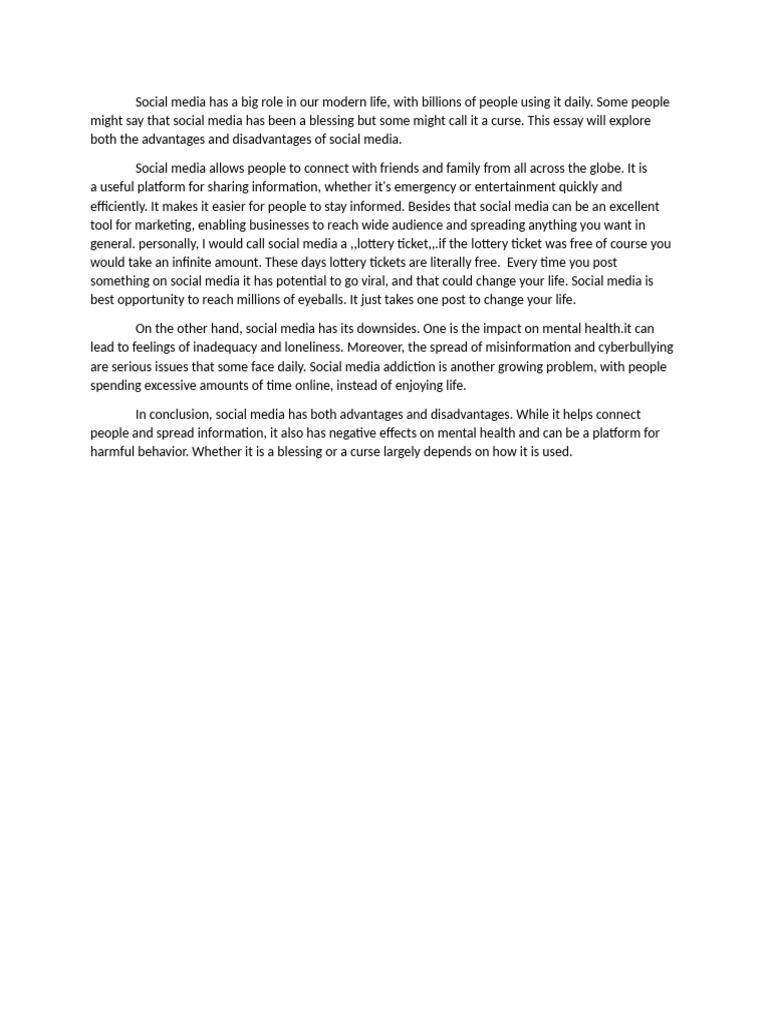 Social Media - Blessing or Curse | PDF