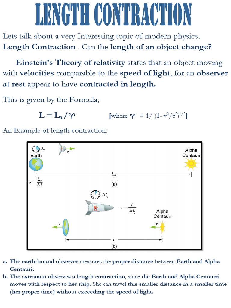 Length Contraction in Relativity | PDF