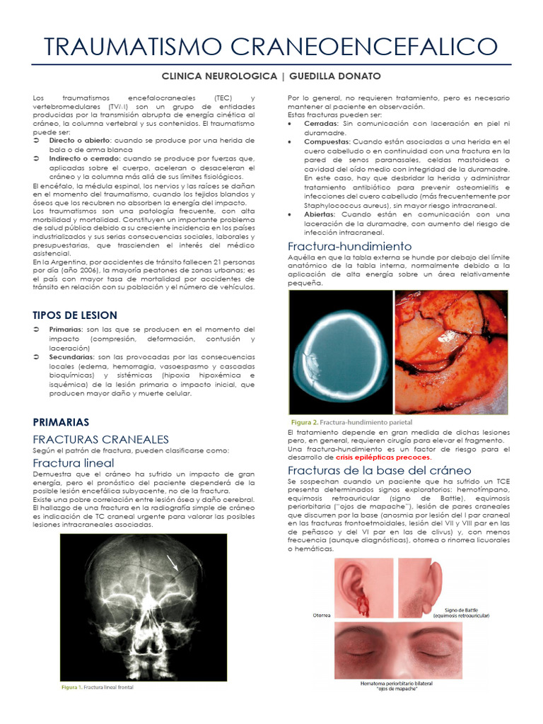 Traumatismos Craneoencefálicos | PDF | Lesión cerebral traumática | Especialidades Medicas