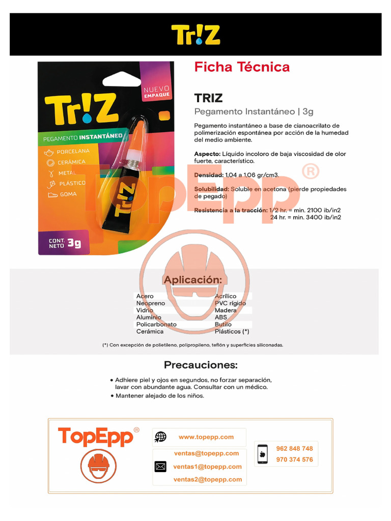 Pegamento Triz TopEpp S.A.C | PDF
