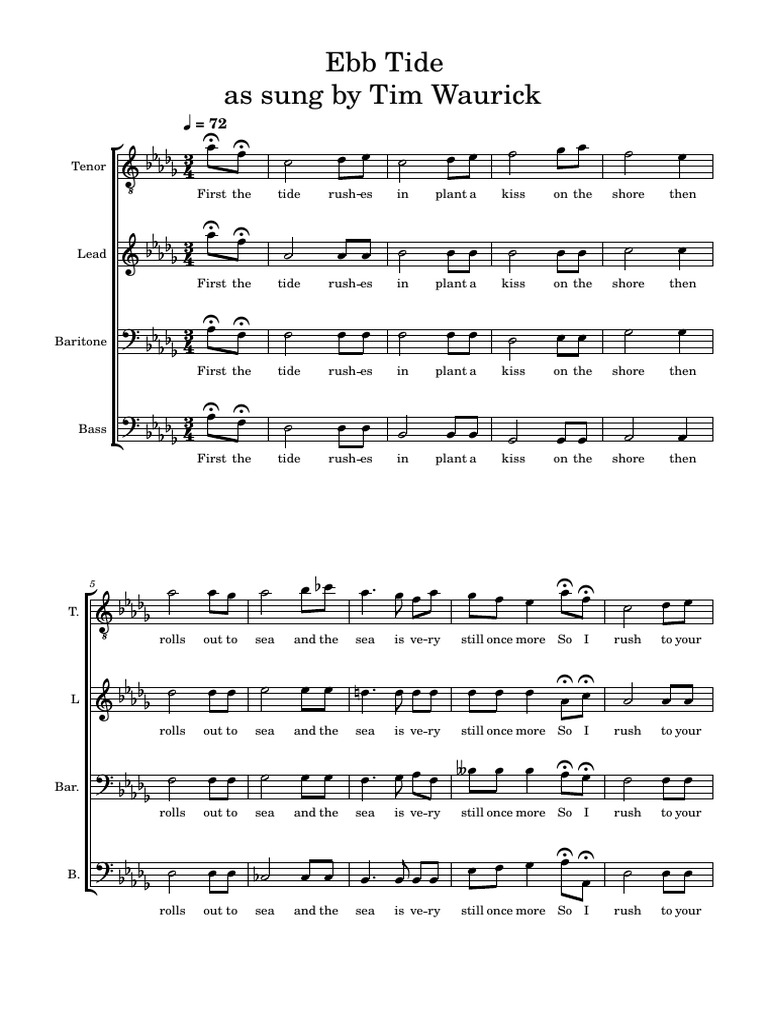 Ebb Tide Tim Waurick Ebb Tide | PDF | Vocal Music | Singing