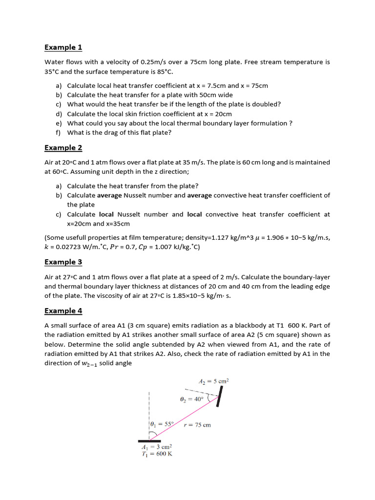Heat Transfer Examples | PDF | Heat Transfer | Boundary Layer
