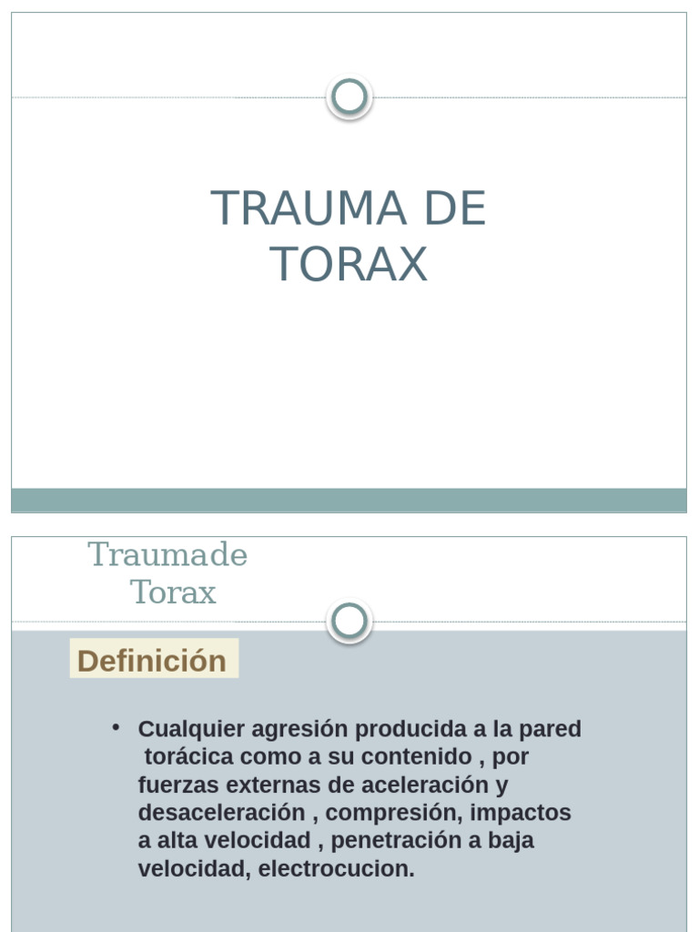 Trauma de Torax | PDF | Tórax | Medicina CLINICA