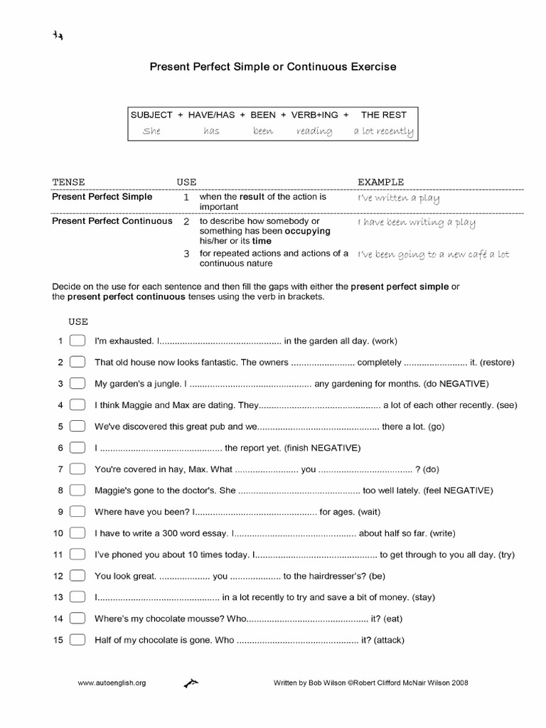 Present Perfect Simple or Continuous | PDF