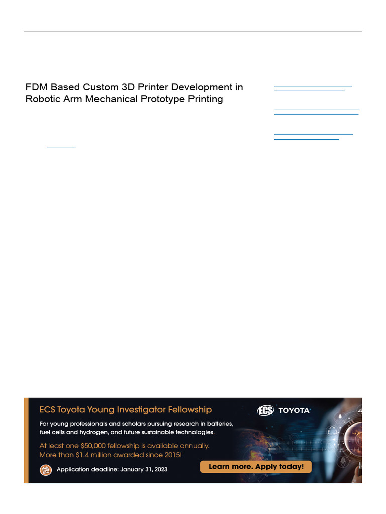 FDM Based Custom 3D Printer Development in Robotic | PDF | 3 D Printing