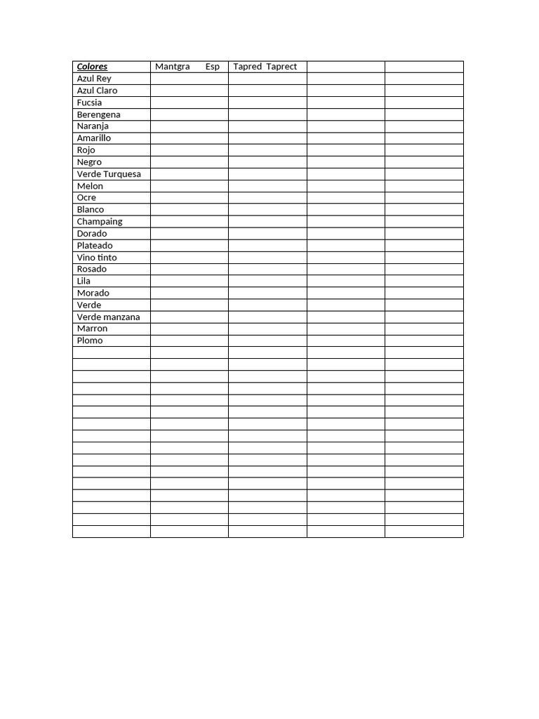 Lista de Colores Variados | PDF