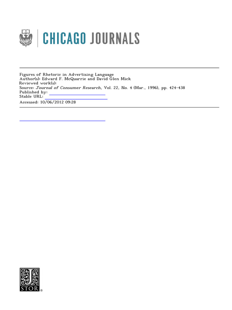 Figures of Rhetoric in Advertising Language | PDF