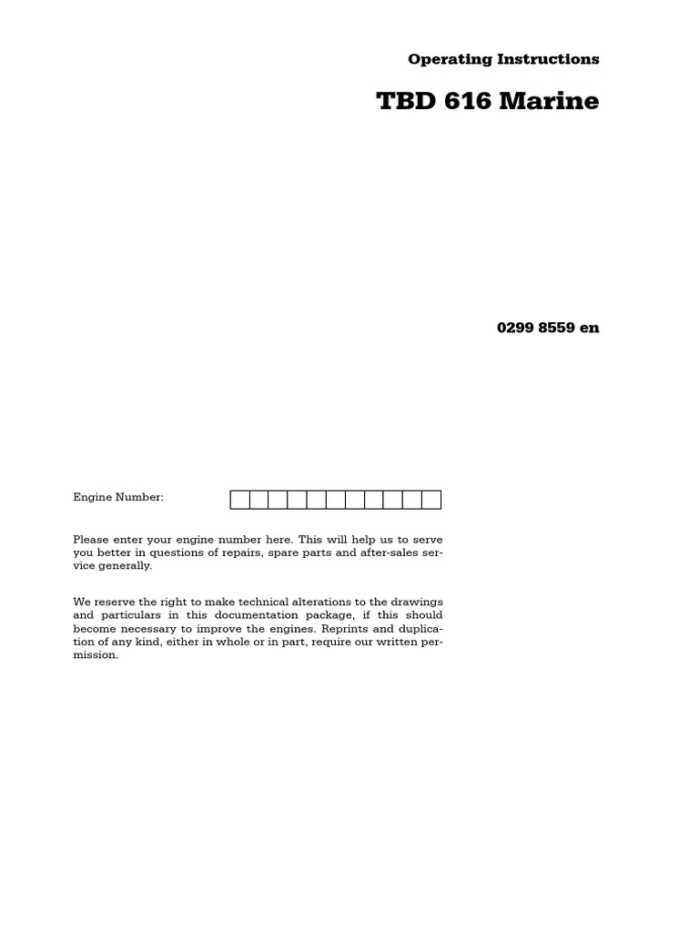 OM TBD 616 V8 12 16 Marine 0299 8559en 280pages | PDF | Engines ...