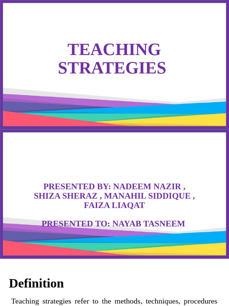 Teaching Strategies PPT For Us | PDF | Learning | Brainstorming