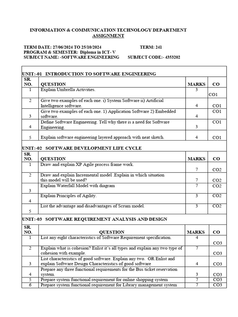 Software Engineering Assignment Guide | PDF | Software Development ...
