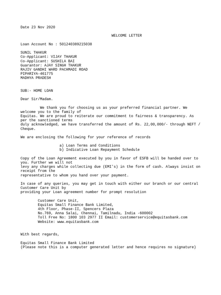 Equitas Sanction Letter 3 | PDF