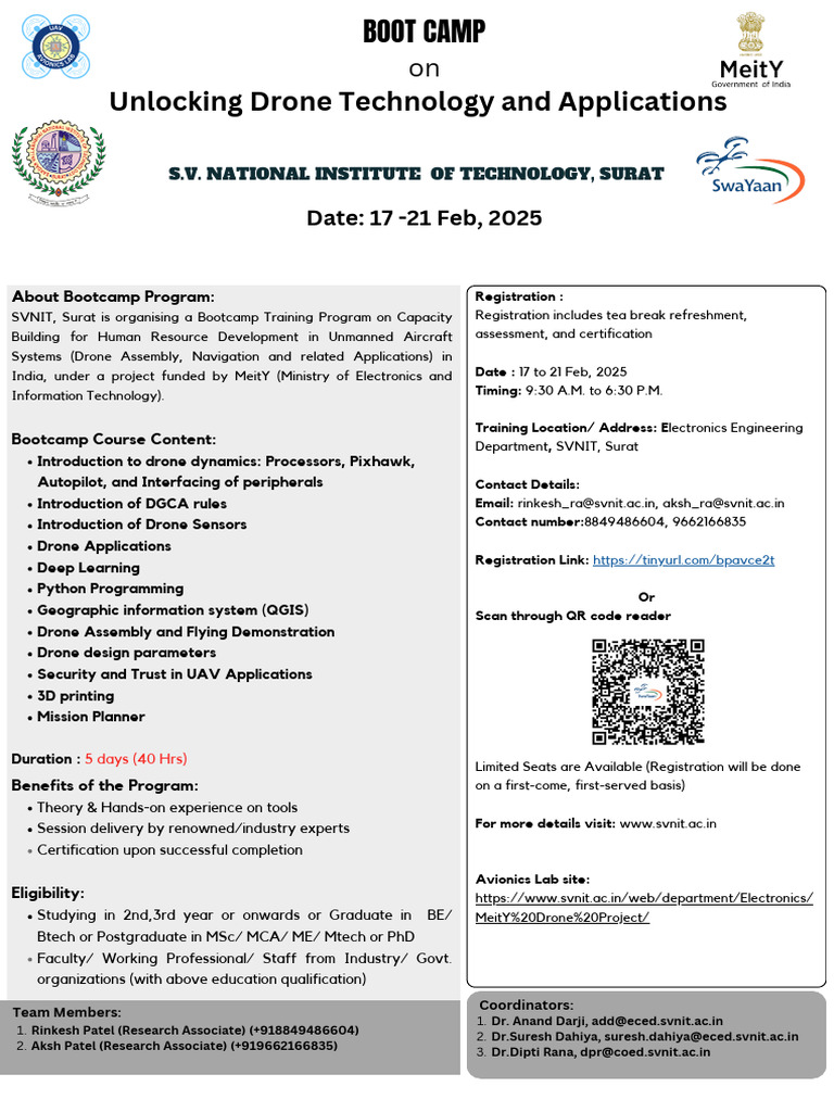 Bootcamp SVNIT 17 Feb 2025 | PDF | Unmanned Aerial Vehicle | Aviation