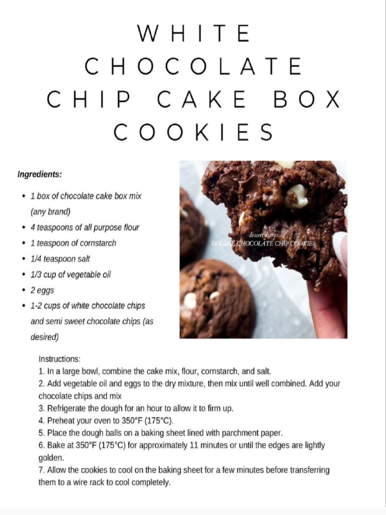 White Choco Chip Cookie Recipe | PDF