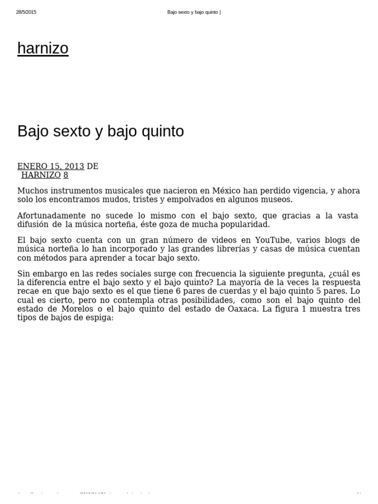 pdf-bajo-sexto-y-bajo-quinto-harnizo (1) | PDF | Bajo | Acorde (Música)
