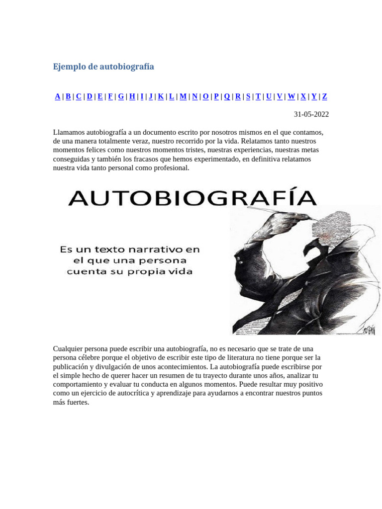 Ejemplo de autobiografía personal | PDF | Autobiografías | Narración