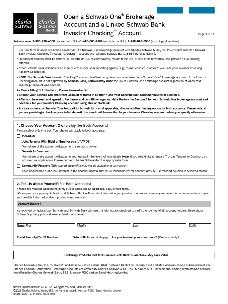 schwabb_application | PDF | Banks | Investing